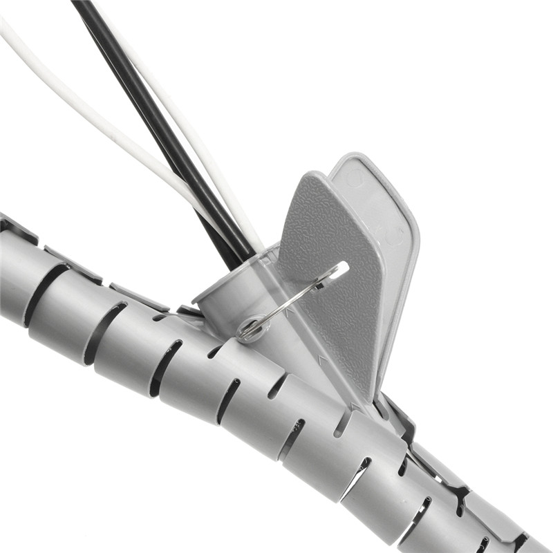 2M 5M Cable Tidy Wire Kit PC TV Organising Wrap Cover Spiral Tube ...