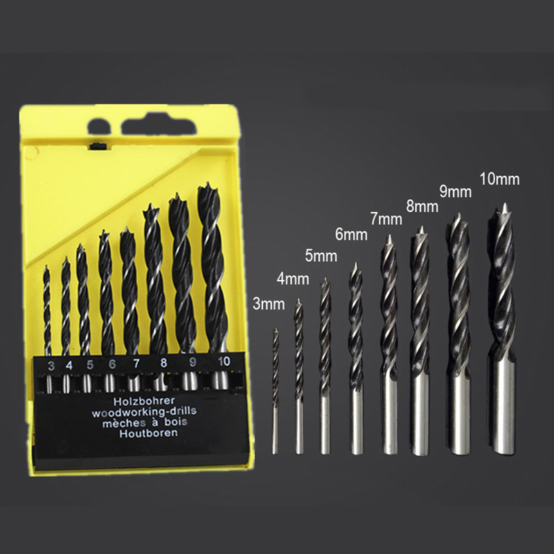 Auger Bit Set Long Three-pointed Shank Wood Drill Bits 3mm 4mm 5mm 3mm ...