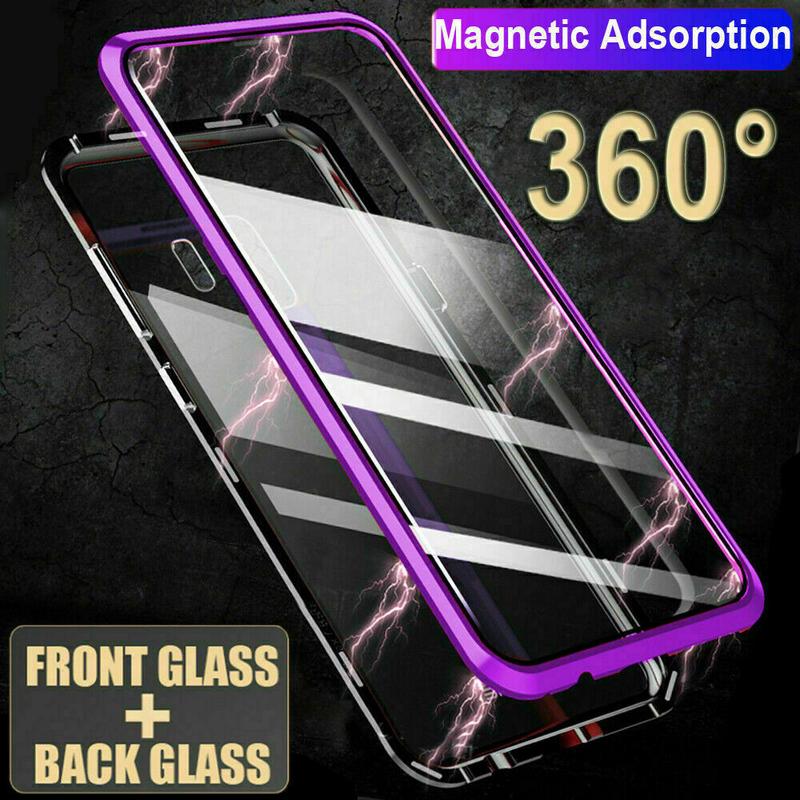 360° Full Protect Metal Magnetic Double Sided Glass Case Cover For