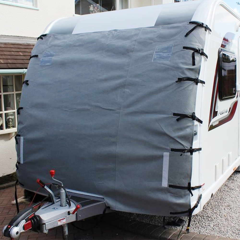 Gray Caravan Front Towing Cover With Buckle Case Protector Free Led