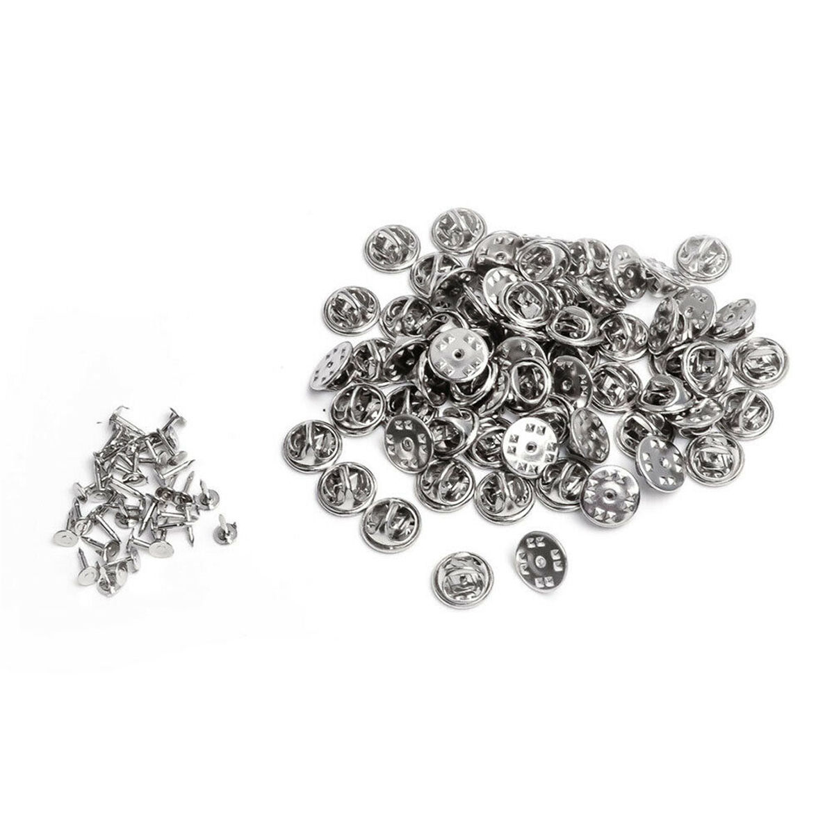 Gold/Silver Butterfly Clutch Pin Squeeze Clasps Metal Badge Hat Lapel ...