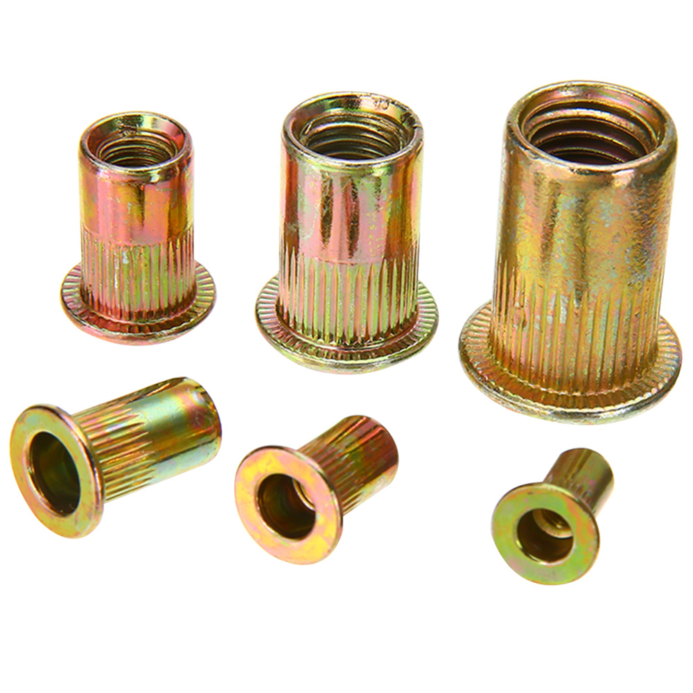 150pc Nutserts Rivet Nuts Flange Rivnuts Zinc Plated Steel Nutsert M3 4 ...