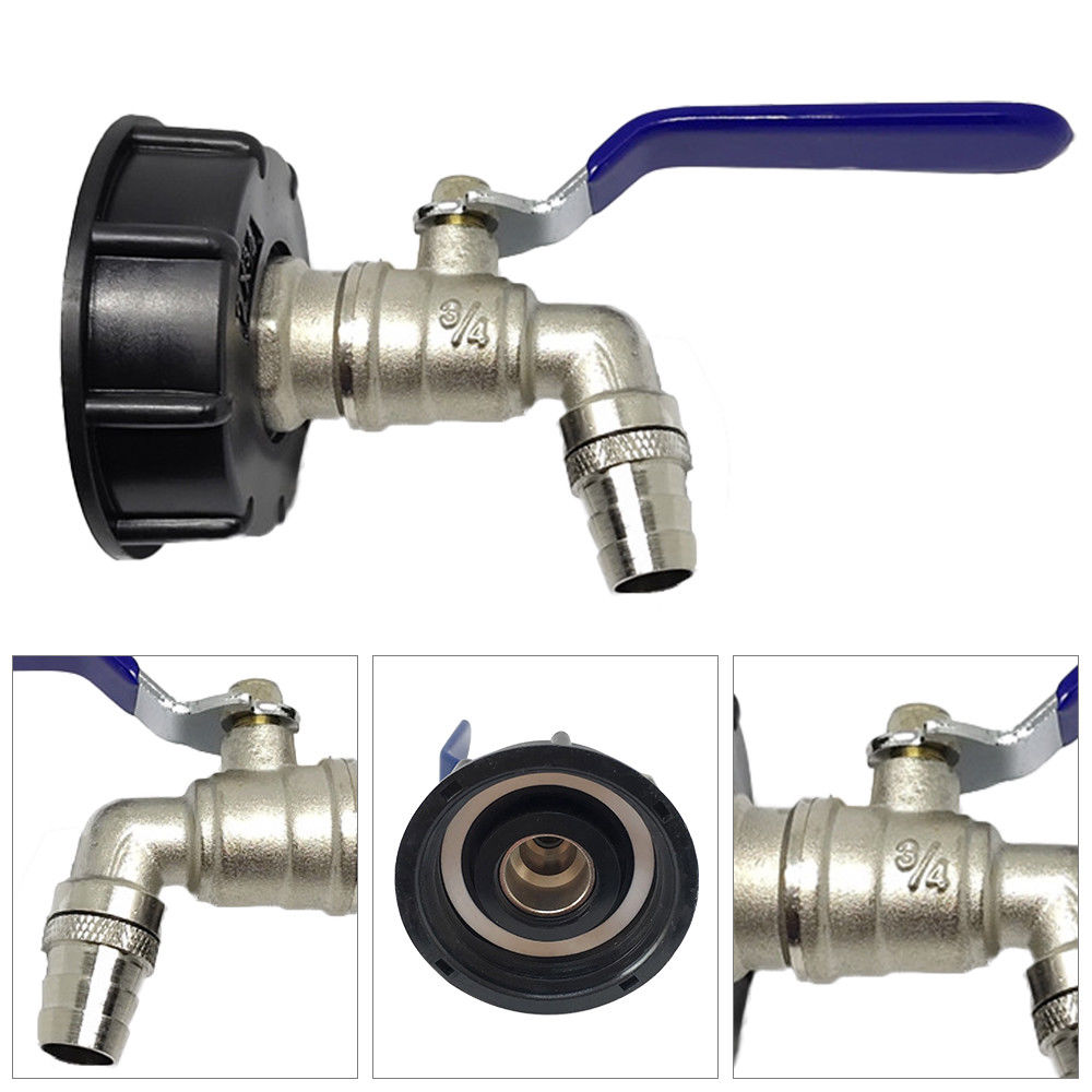 IBC S60X6 water tank outlet fitting/connector/adapter with range of tap ...