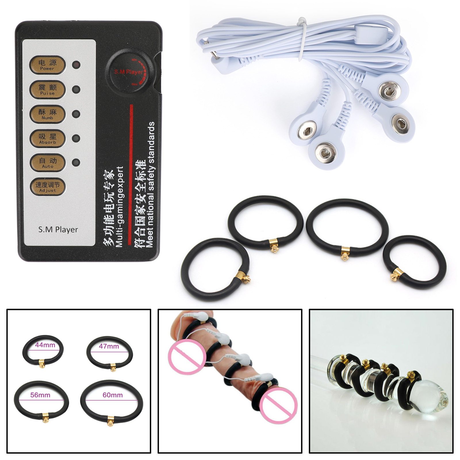 Electric Penis Rings Therapy Electro Stimulation Enlargement Extender