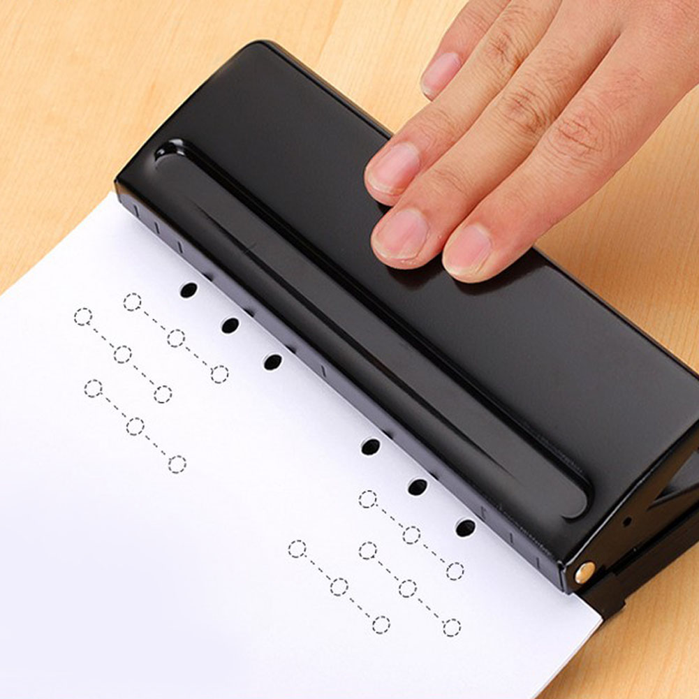 Adjustable 6-Hole Punch Loose-Leaf Puncher Paper Stapler For Home ...