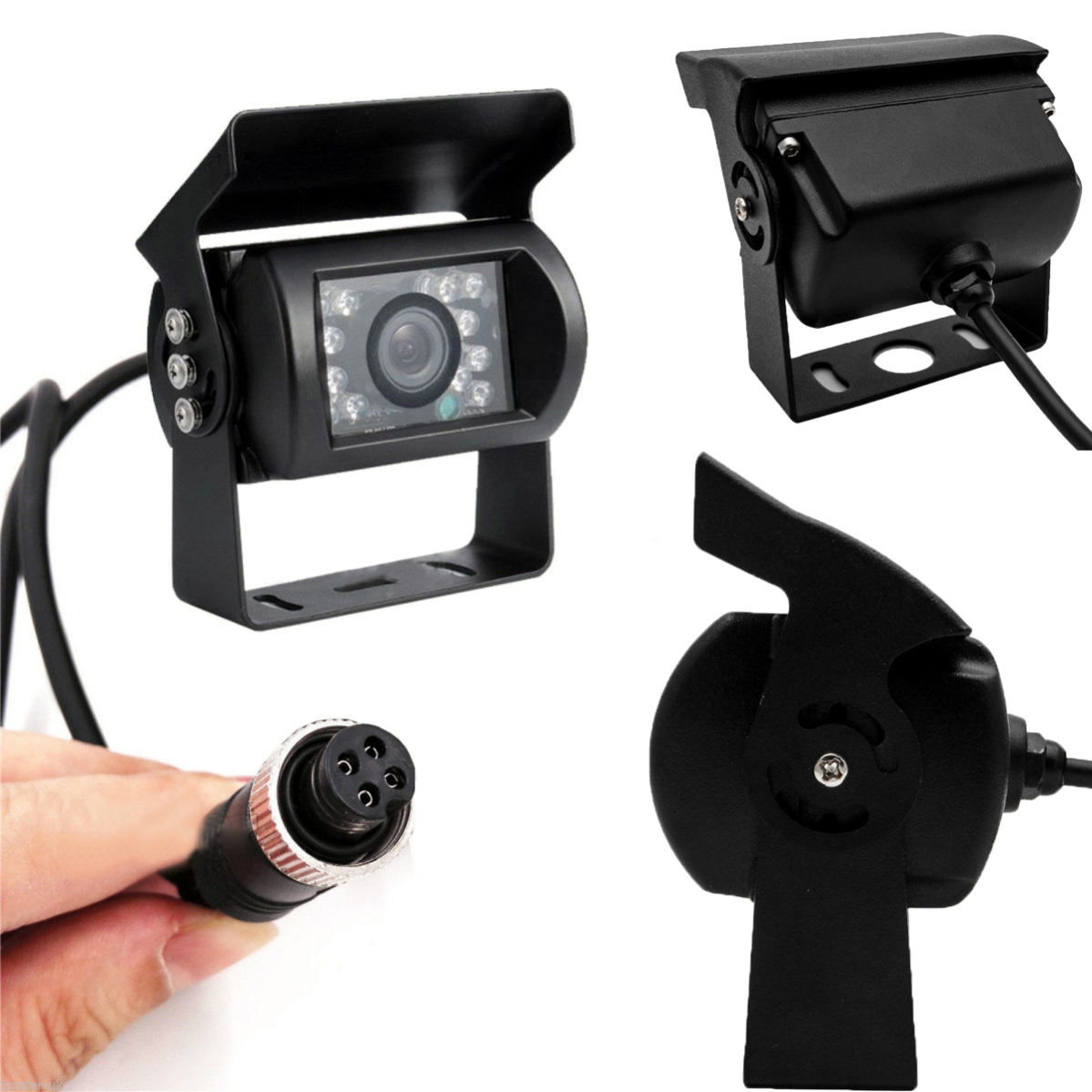 Caravan Truck Van 4 Pin CCD Rear View Reversing Backup Camera + 10M ...