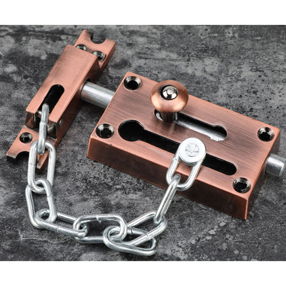 HEAVY DUTY DOOR CHAIN WITH LOCK BOLT Entrance Front Main Security Latch ...